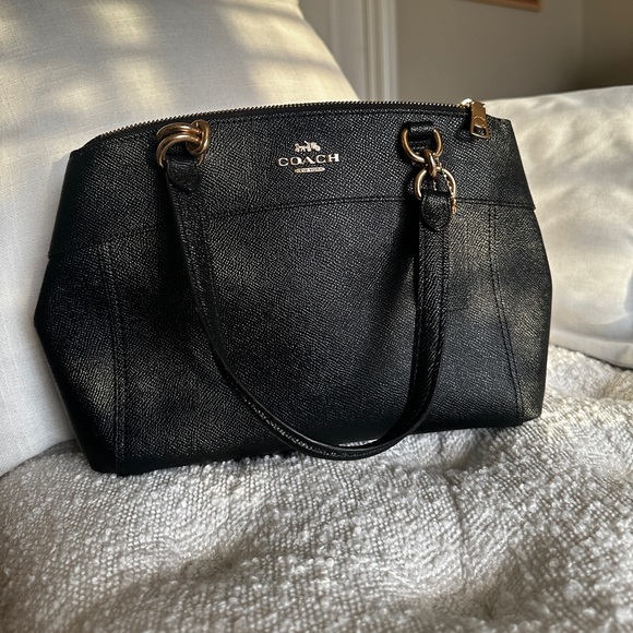 Coach | Bags | Coach Black Crossgrain Leather Mini Brooke Carryall ...